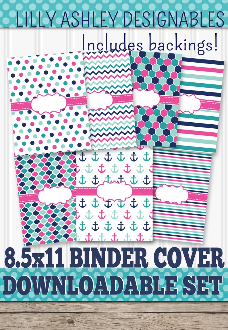 Binder Covers Printable SET of 7-8.5x11 JPG Blank Center not - Etsy