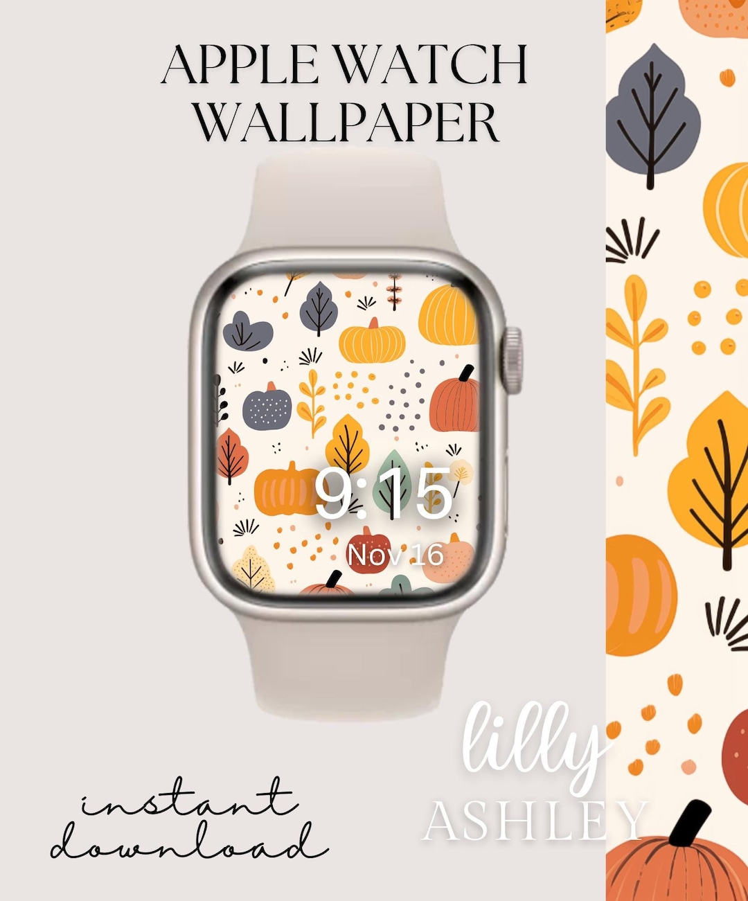 Pumpkinseason Apple Watch Face, Watch Background for Fall, Womens Apple ...
