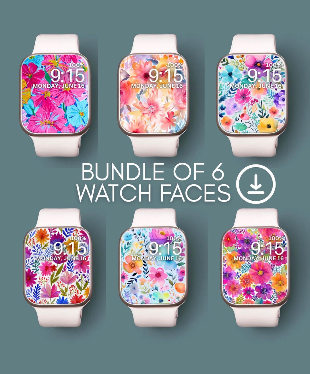 Apple Watch Face Bundle, Smart Watch Backgrounds, Womens Apple Watch ...