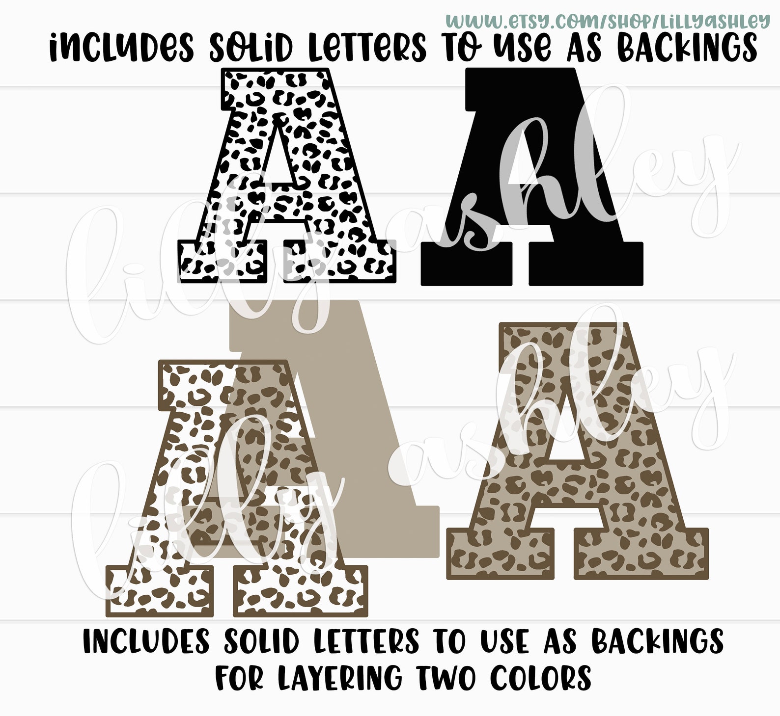 Leopard Letters SVG Set-upper and Lower Letters A-Z Cheetah - Etsy