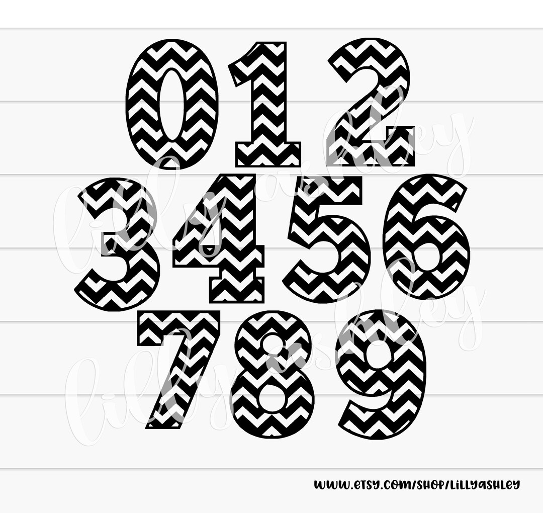 Chevron Numbers Cut File Setincludes 0 Through 9 SVG PNG Formats All ...
