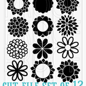 Flower Frame for Personalized Initial or Monogram SVG File of 12 Cut ...