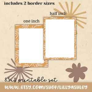 Printable Paper With Border Pack of 12--PDF & PNG Files--8.5x11 ...