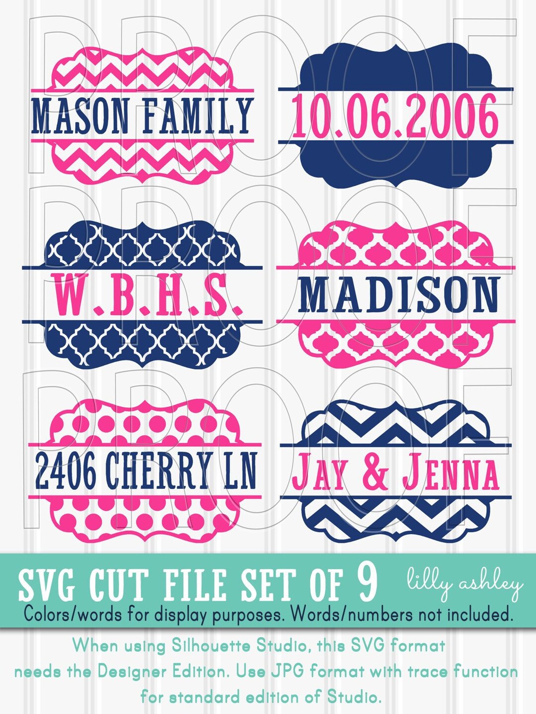 SVG Files Set of 9 Cutting Files svg/png/jpg Formats No - Etsy