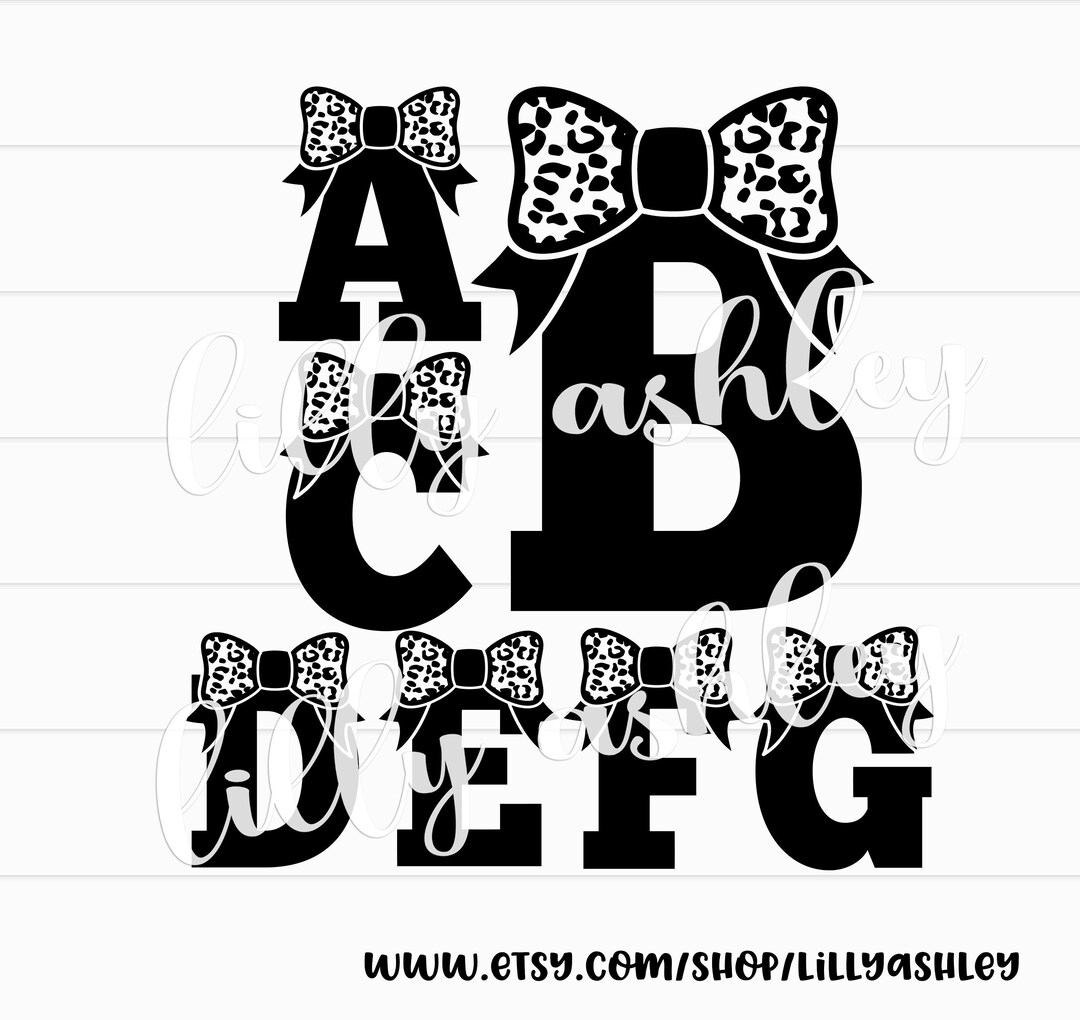 Cheer SVG Bow Monogram Set-svg & Png-uppercase A-Z. Bow Svg Cheer ...