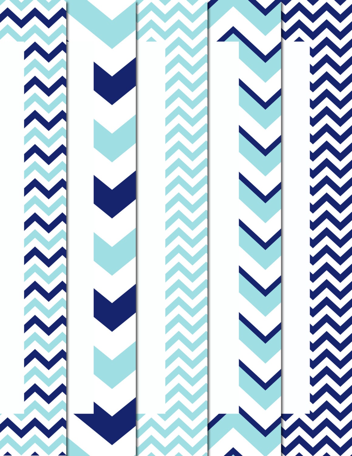 Printable Paper Pack of 5 Chevron Border Paper8.5x11 JPG & - Etsy