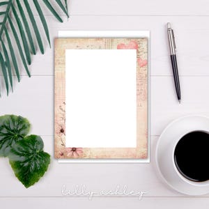 Heart Border Paper Pack of 14--PDF Files--8.5x11 Downloadable Paper ...