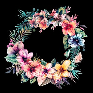 Floral Frame Wreath Clipart Designs , PNG Watercolor Flowers ...