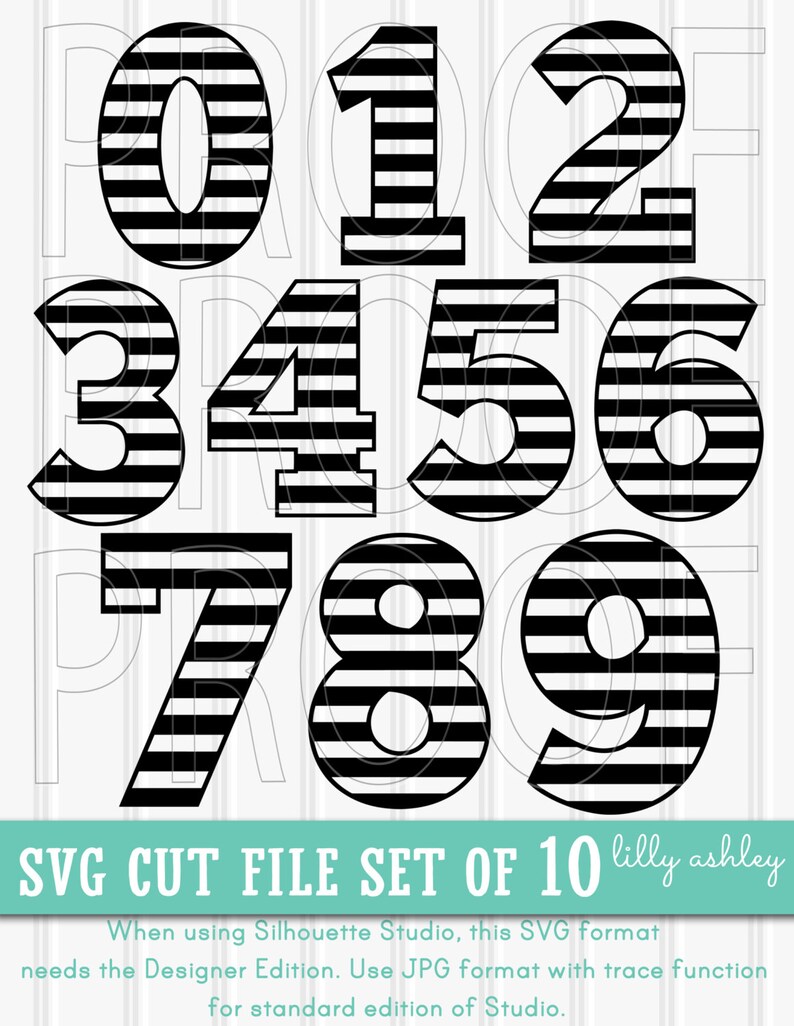 Number SVG Set of 10includes 0 Through 9 SVG PNG & Jpg - Etsy