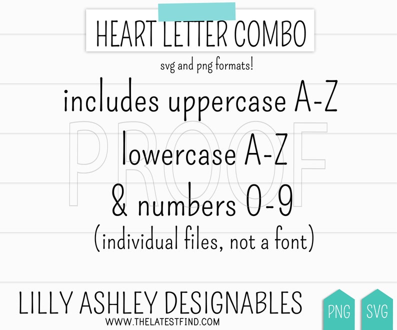 Heart SVG and PNG Monogram Letters A-Z Uppercase Lowercase and - Etsy