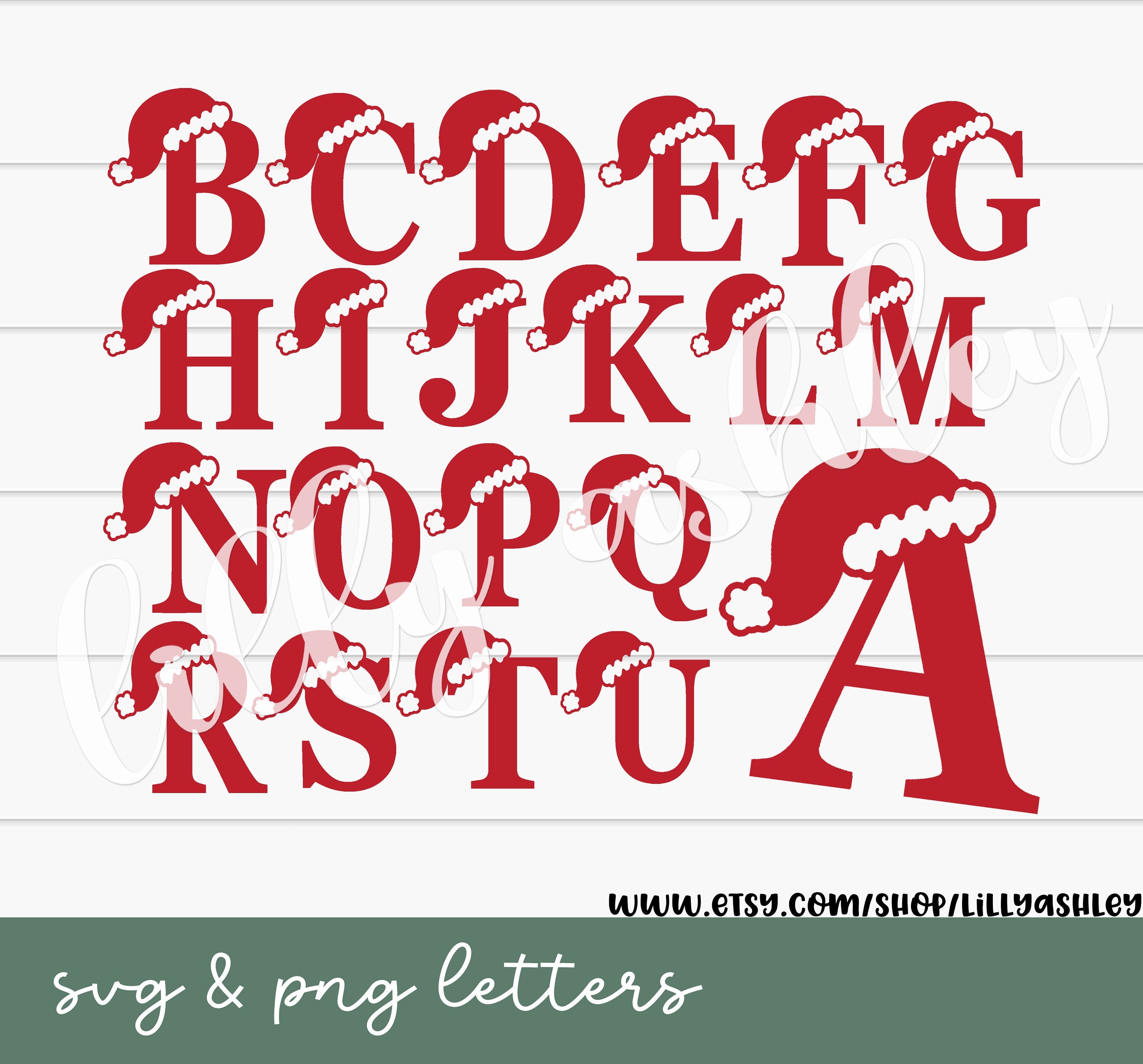 Santa Letters SVG Set of 26 File Letters-christmas Svg Letters - Etsy ...