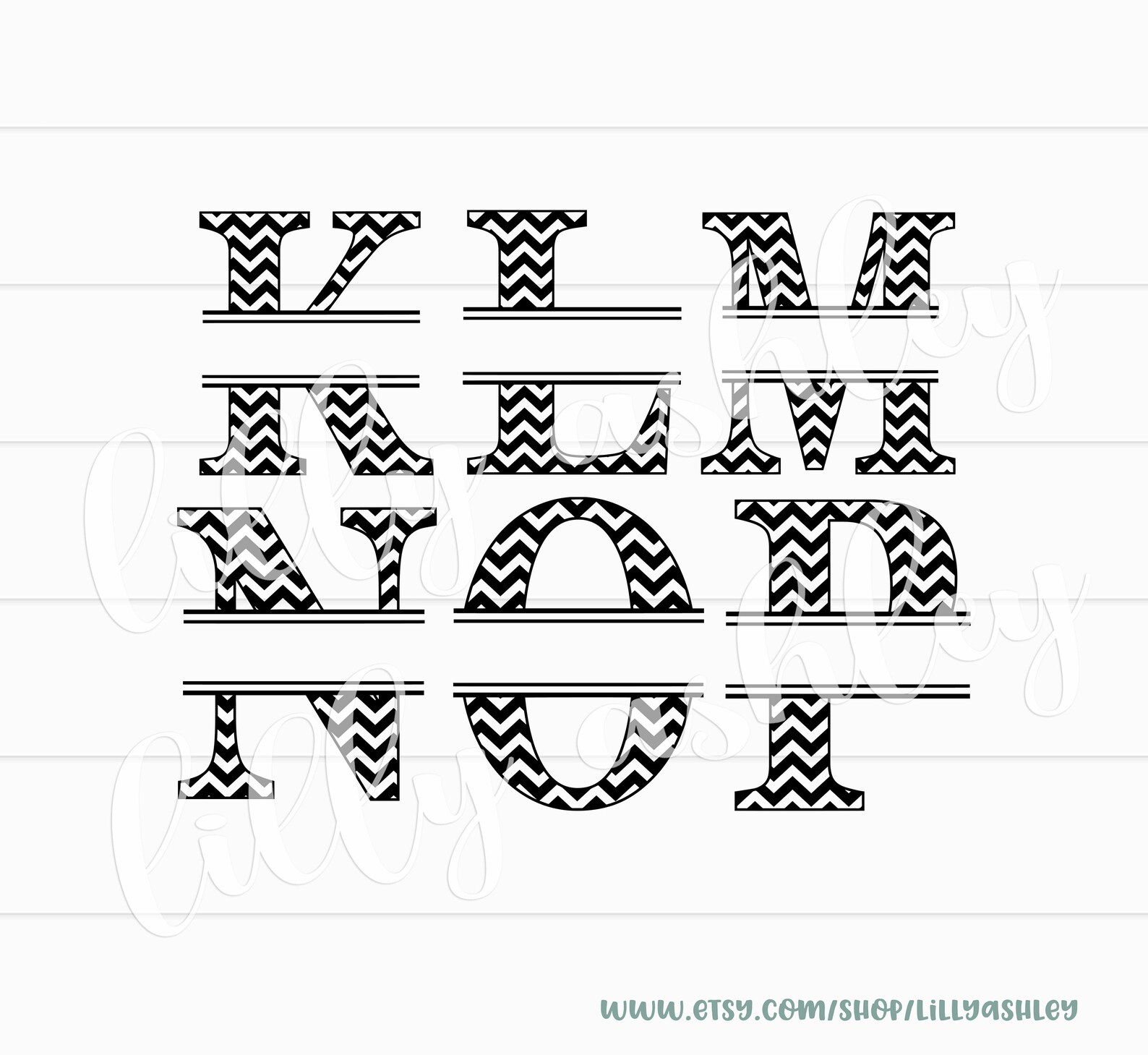Chevron Split Letter SVG & Pngsplit Letters a Through Z 26 - Etsy