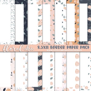 Printable Paper With Borders of 14--PDF & PNG Files--8.5x11 ...