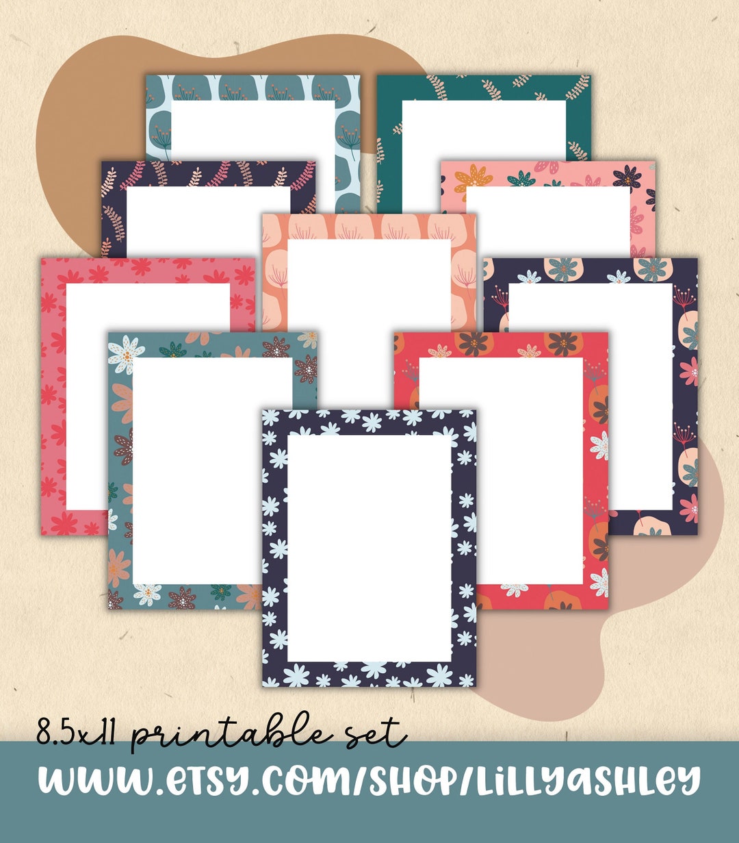 Paper With Borders Pack of 10 Letter Stationary Bordered Paper Computer ...