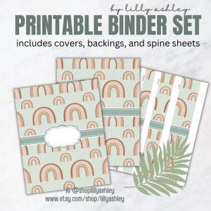 Binder Covers Printable Set of 8-with Backings and Spines PDF - Etsy