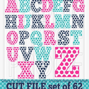 Letter Alphabet Numbers Set of 62 Cut Files-dot Letters A-Z Upper/lower ...