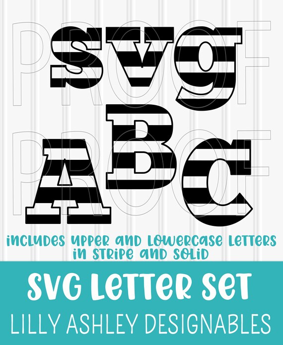 Stripe Letter SVG Cut File Set Includes Uppercase and - Etsy UK