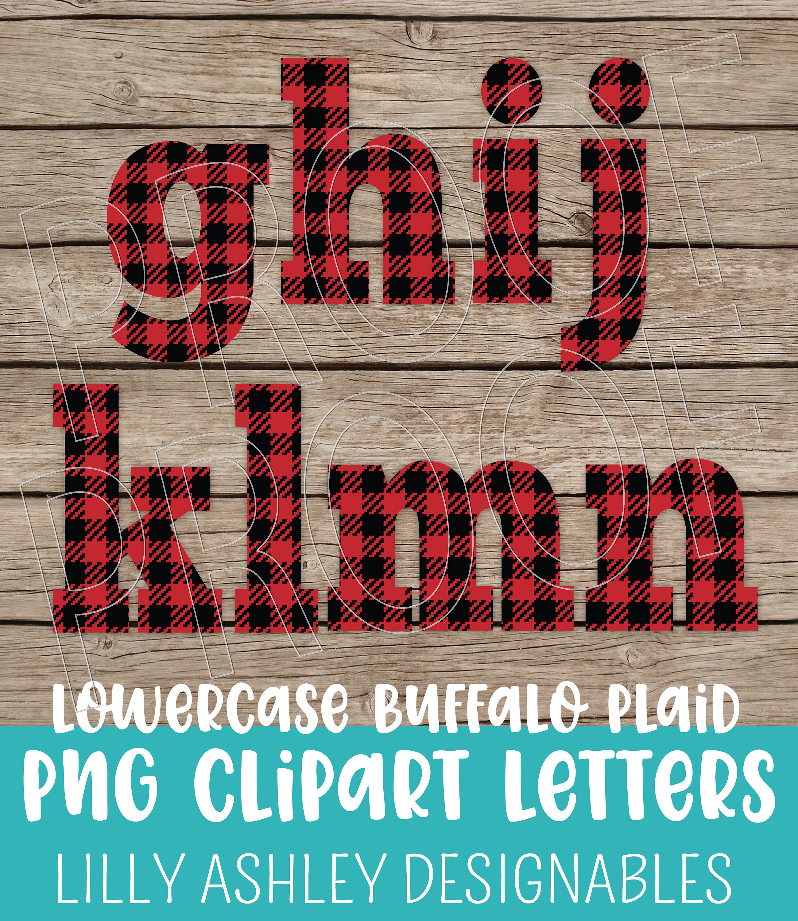 Buffalo Plaid Clipart PNG Letters A-Z lowercase downloadable | Etsy