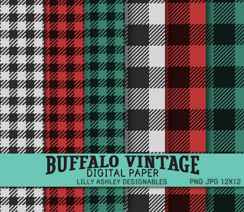 Buffalo Plaid Digital Paper Pack of Six-jpg and PNG Formats - Etsy