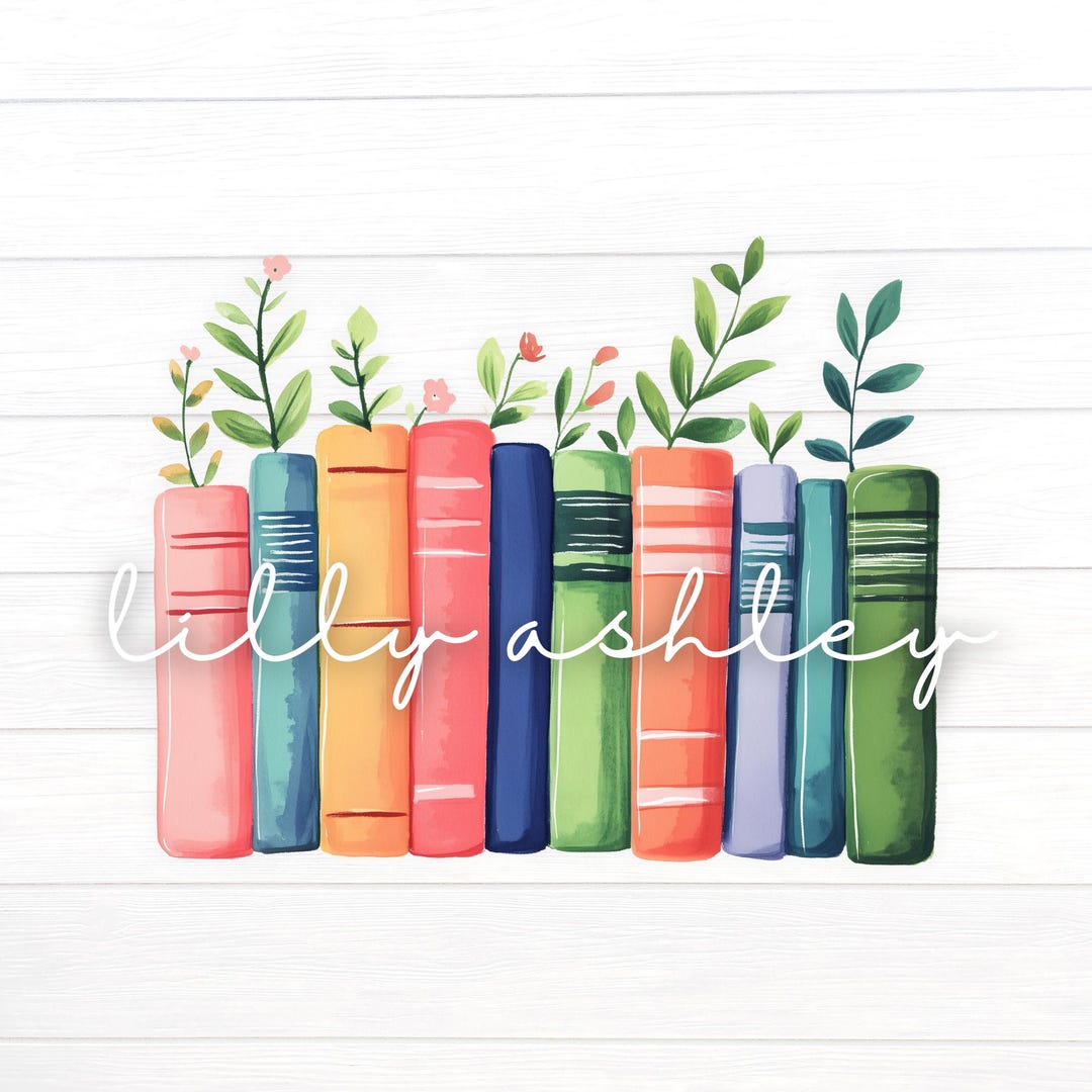 Floral Book Lover PNG Download | Cute Book Reading Clipart | Bookish ...