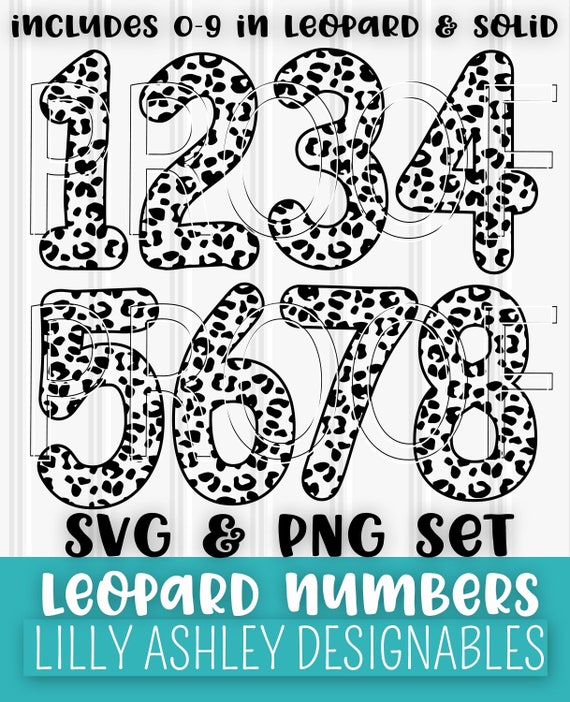 Leopard SVG Numbers Downloadable Cut File Set Includes Numbers | Etsy