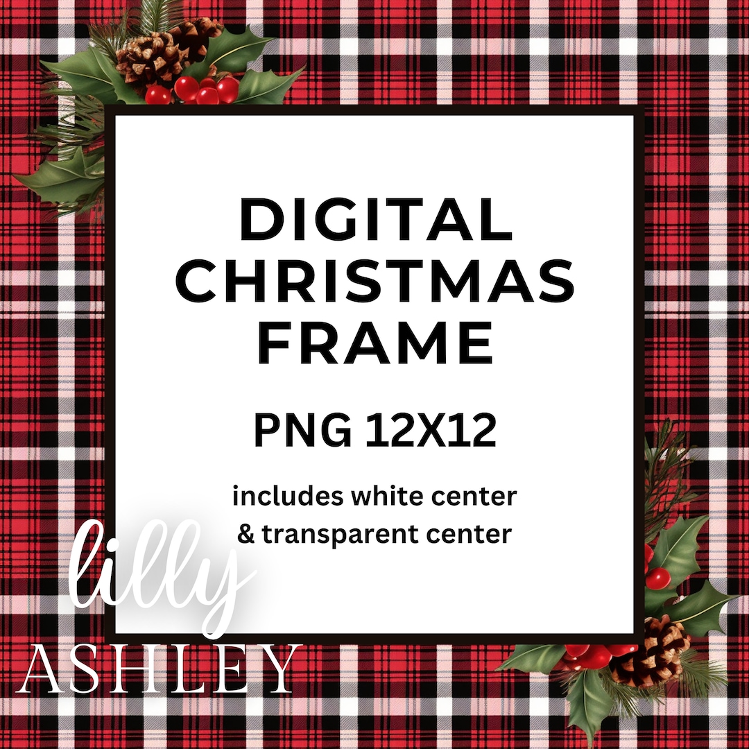 Christmas Digital Frame Border 12x12 PNG Digital Download for Christmas ...