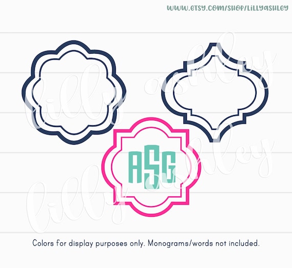 Monogram SVG Files Set of 3 Shapes-svg & PNG. Commercial Use | Etsy