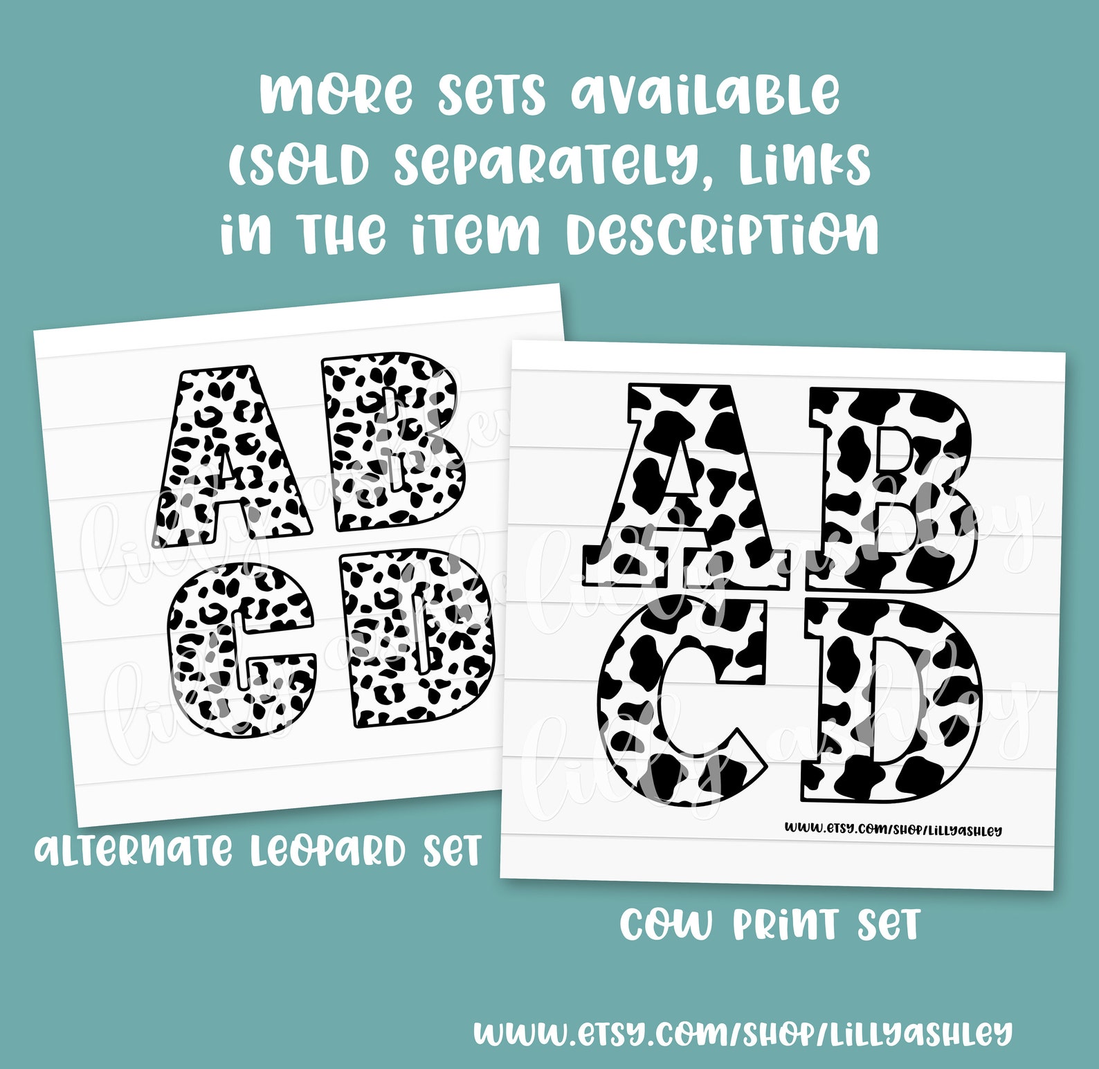 Leopard Letters SVG Set-upper and Lower Letters A-Z Cheetah - Etsy