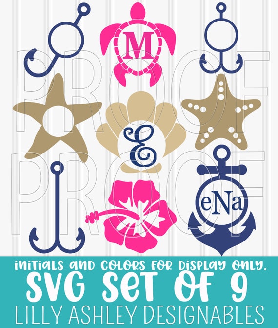 Beach Monogram Svg