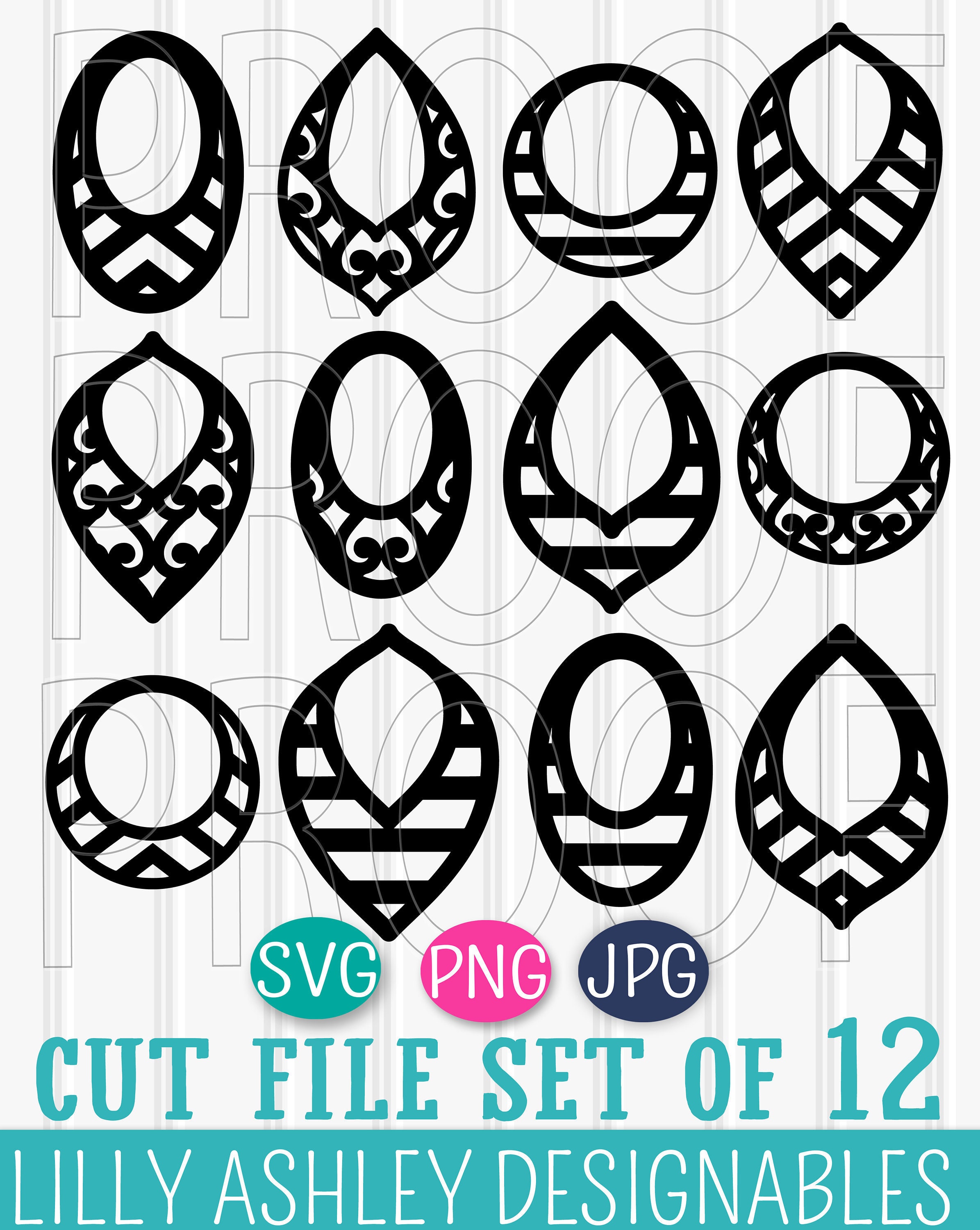 SVG Files Set of 12 Cutting Files Svg/png/jpg Teardrop Svg Tear Drop ...