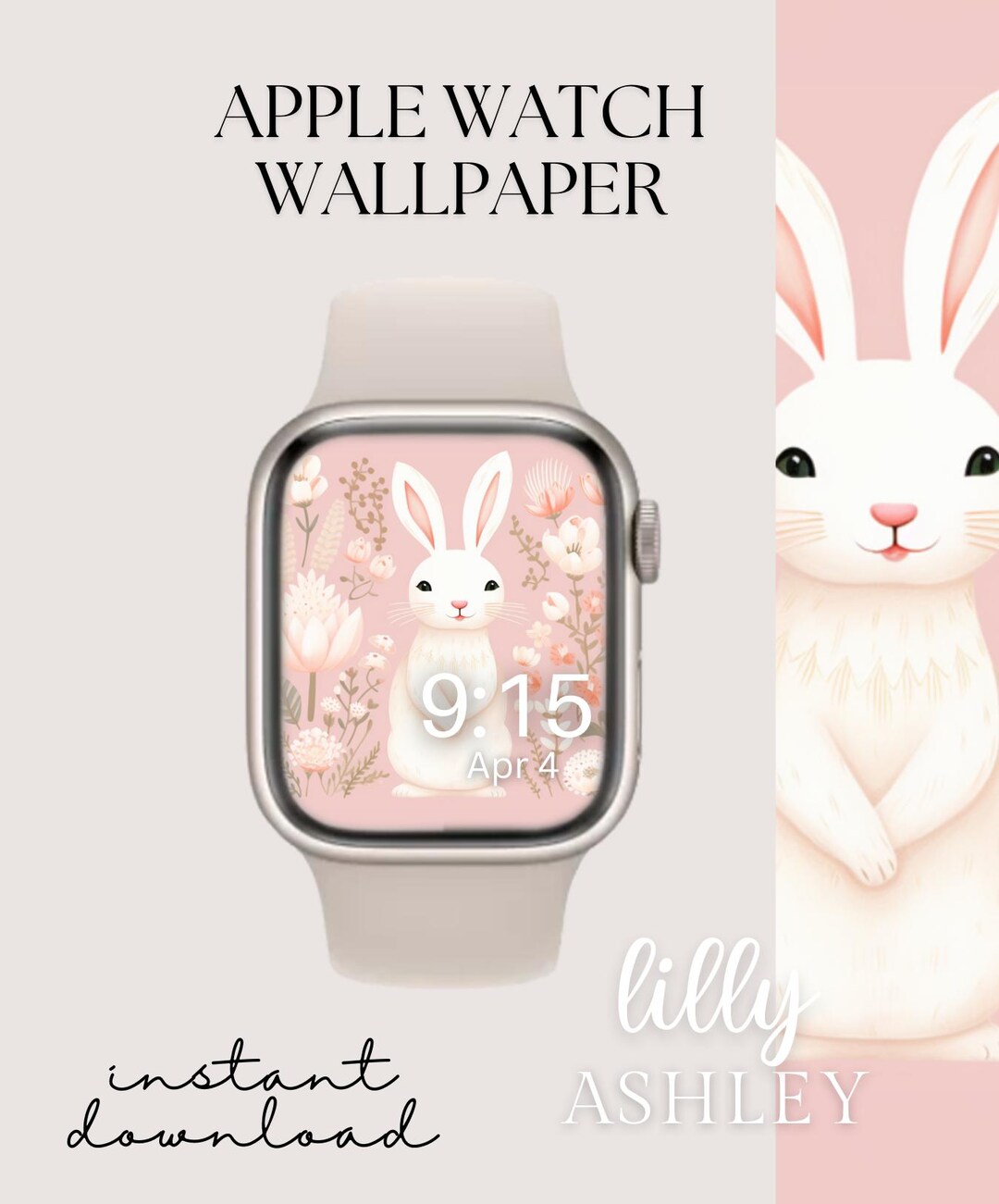 Easter Bunny Apple Watch Face , Watch Background, Womens Apple Watch ...