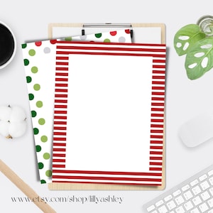 Christmas Border Paper Pack of 24-8.5x11-jpg Bordered Paper Printable ...