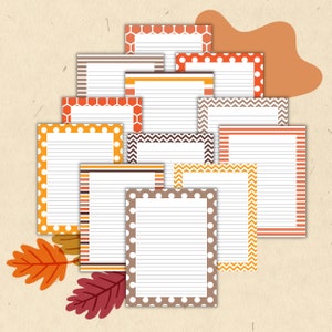 Printable Lined Paper PDF & PNG 24 Fall Printable Borders With Lines ...