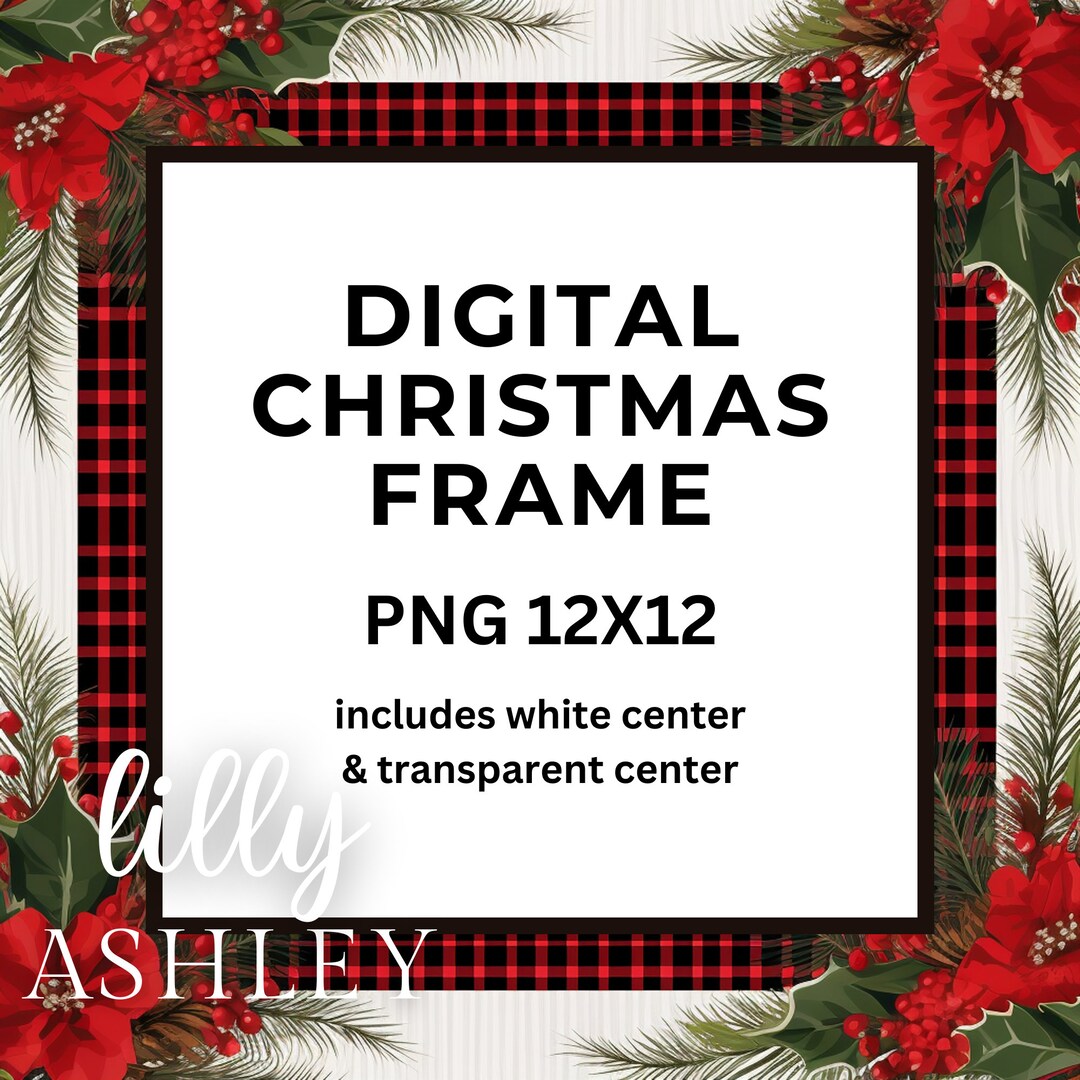 Christmas Digital Frame Border 12x12 PNG Digital Download for Christmas ...