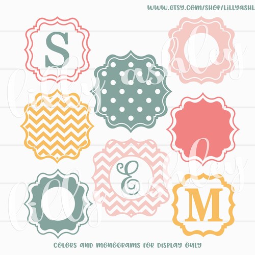 Monogram SVG Set of 8 Svg and Png Frames Svg Frames Svg Files - Etsy
