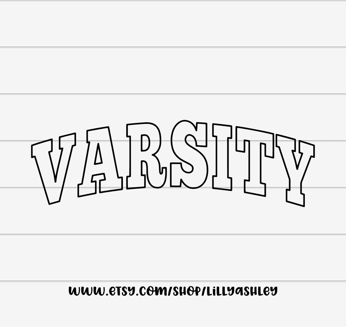 Varsity SVG & PNG Design File Arched Word Svg Trendy College - Etsy
