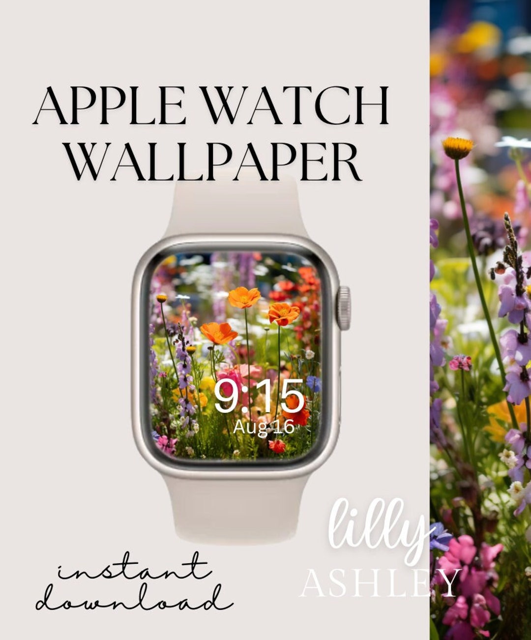 Wildflower Apple Watch Face , Watch Background, Womens Apple Watch ...