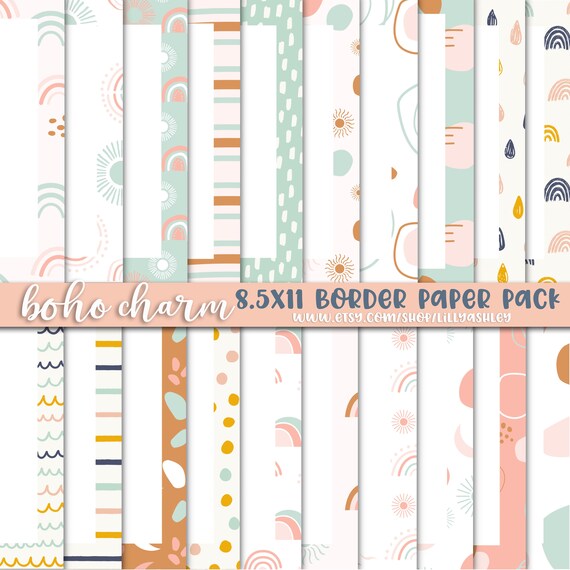 Border Paper Pack of 20PDF & PNG Files8.5x11 Downloadable - Etsy