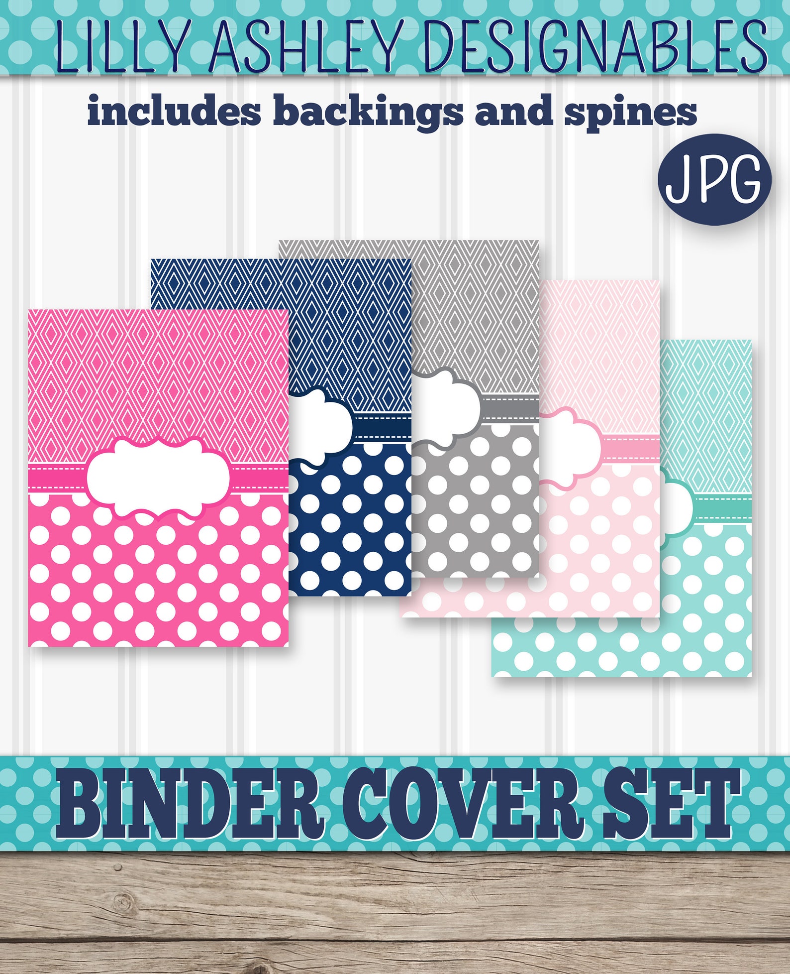 Printable Covers for Binders With Backings/spines Digital Notebook ...
