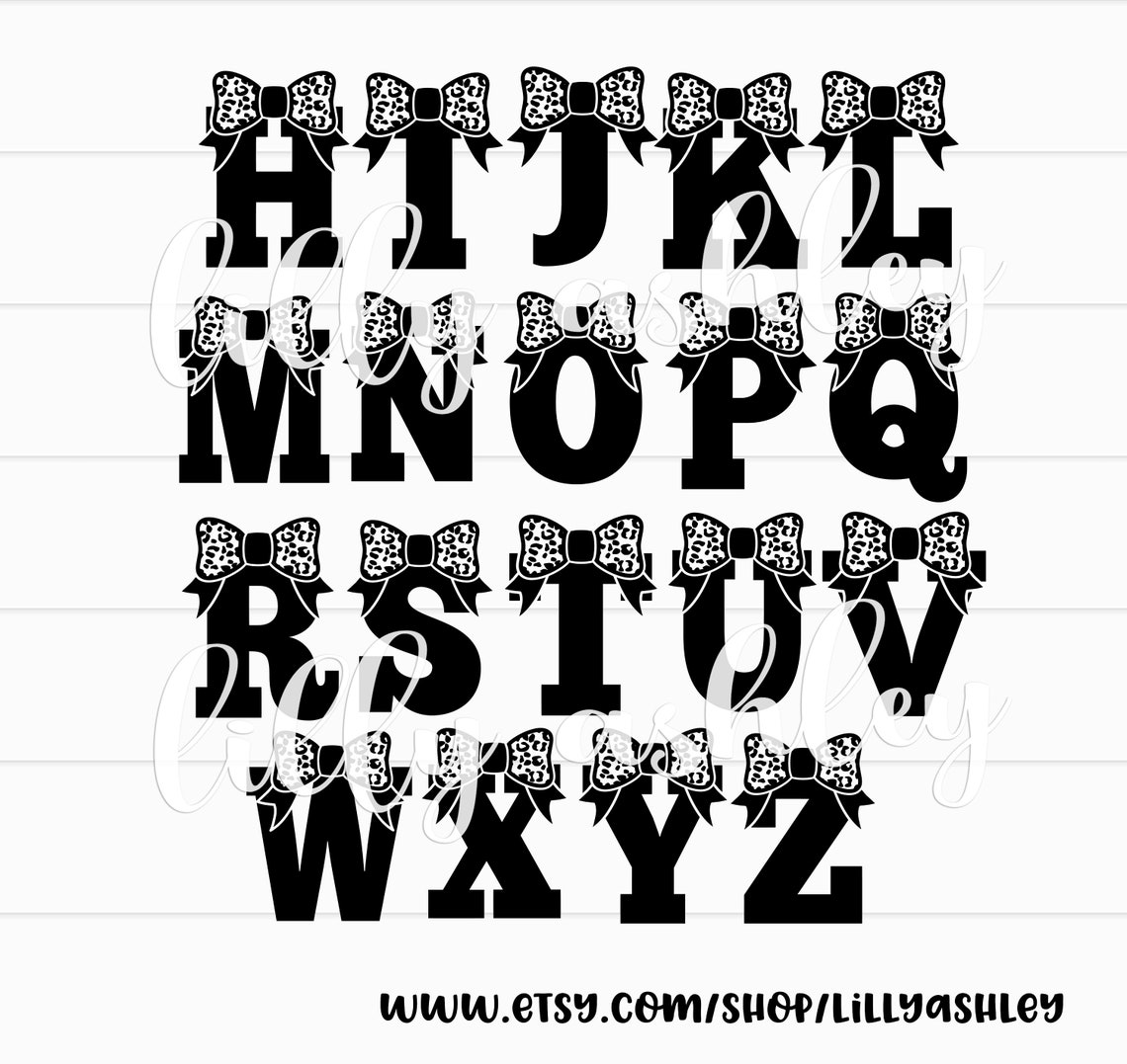 Cheer SVG Bow Monogram Set-svg & Png-uppercase A-Z. Bow Svg - Etsy
