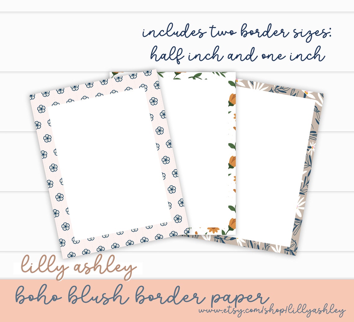 Border Paper Pack of 12PDF & PNG Files8.5x11 Downloadable - Etsy
