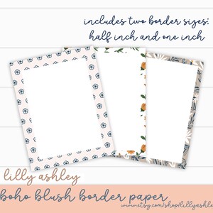 Border Paper Pack of 12--PDF & PNG Files--8.5x11 Downloadable Paper ...