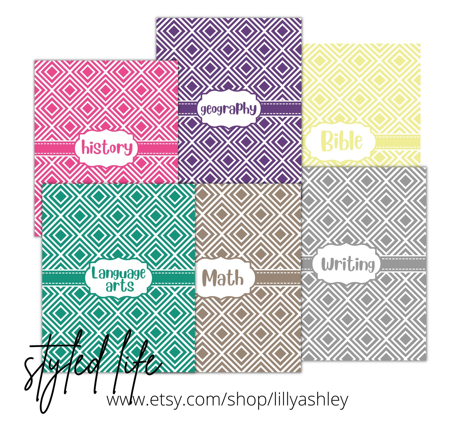 School Subject Binder Cover Printable SET 8.5x11 PDF Covers - Etsy