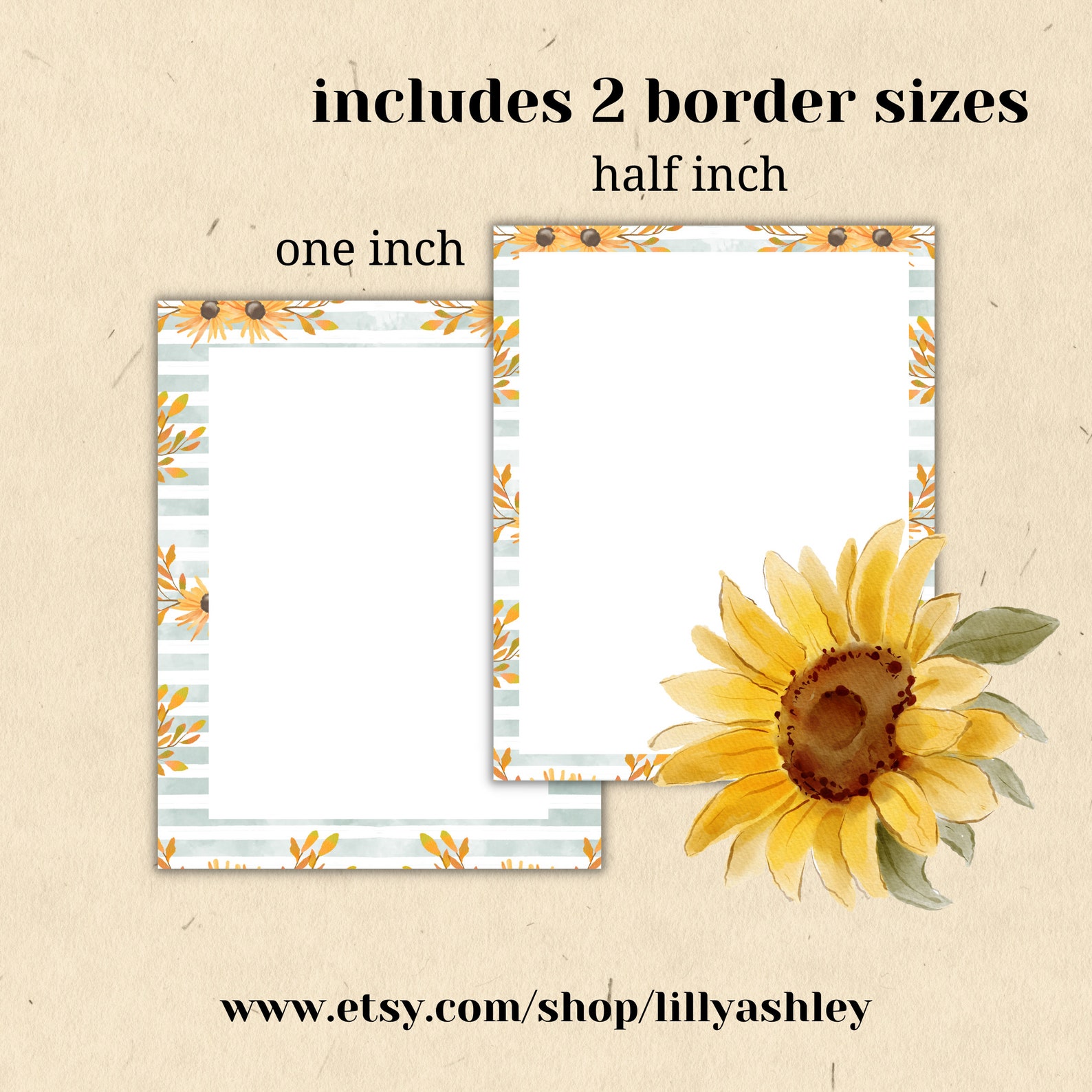 Paper With Borders Pack of 12--letter Stationary Floral Border Computer ...