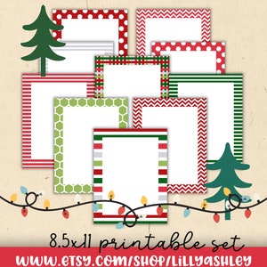 Christmas Border Paper Pack of 24-8.5x11-jpg Bordered Paper Printable ...