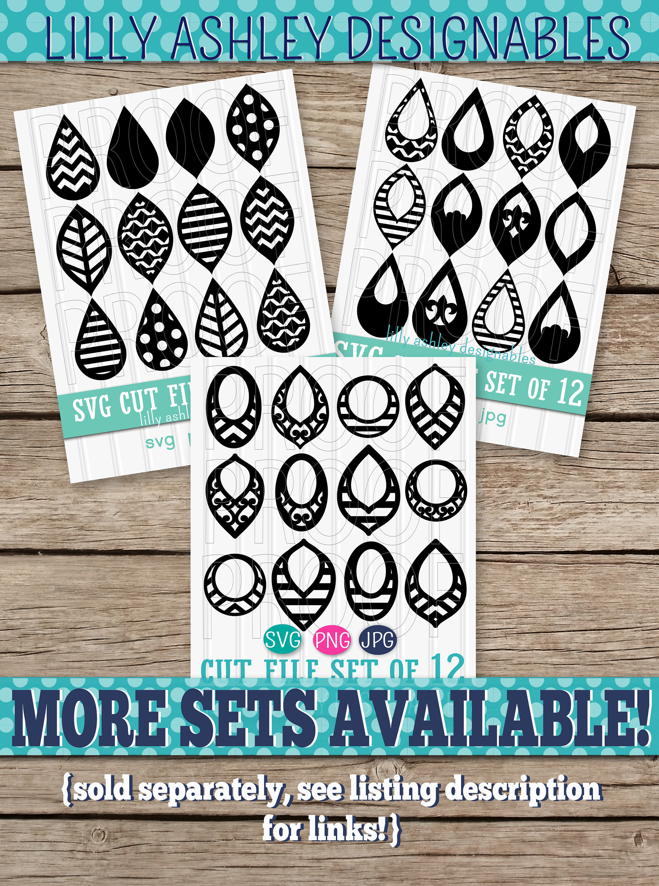 Teardrop SVG Files Set of 10 Cutting Files Svg/png/jpg | Etsy