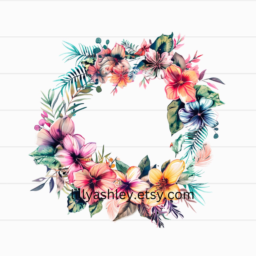 Floral Frame Wreath Clipart Designs , PNG Watercolor Flowers ...