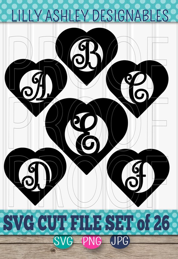 Heart SVG Cut File Set 26-uppercase Letters A-z-svg/png/jpg - Etsy