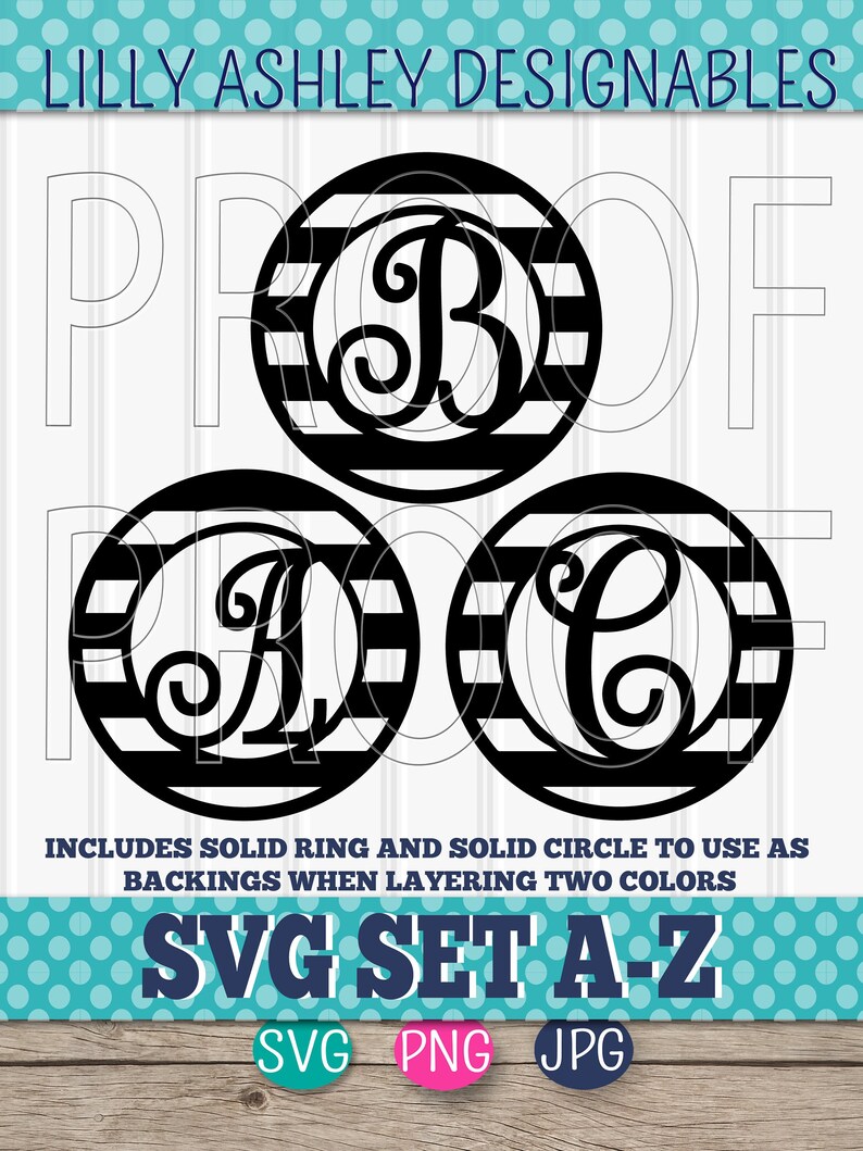 Monogram SVG Set of 26 cut files A-Z SVG/PNG/jpg formats | Etsy
