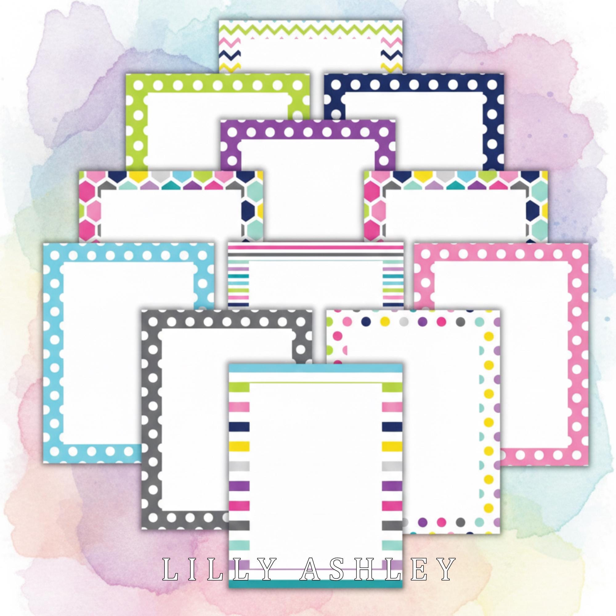 Border Paper Printable Pack of 24--JPG Format-8.5x11 Bordered Paper ...